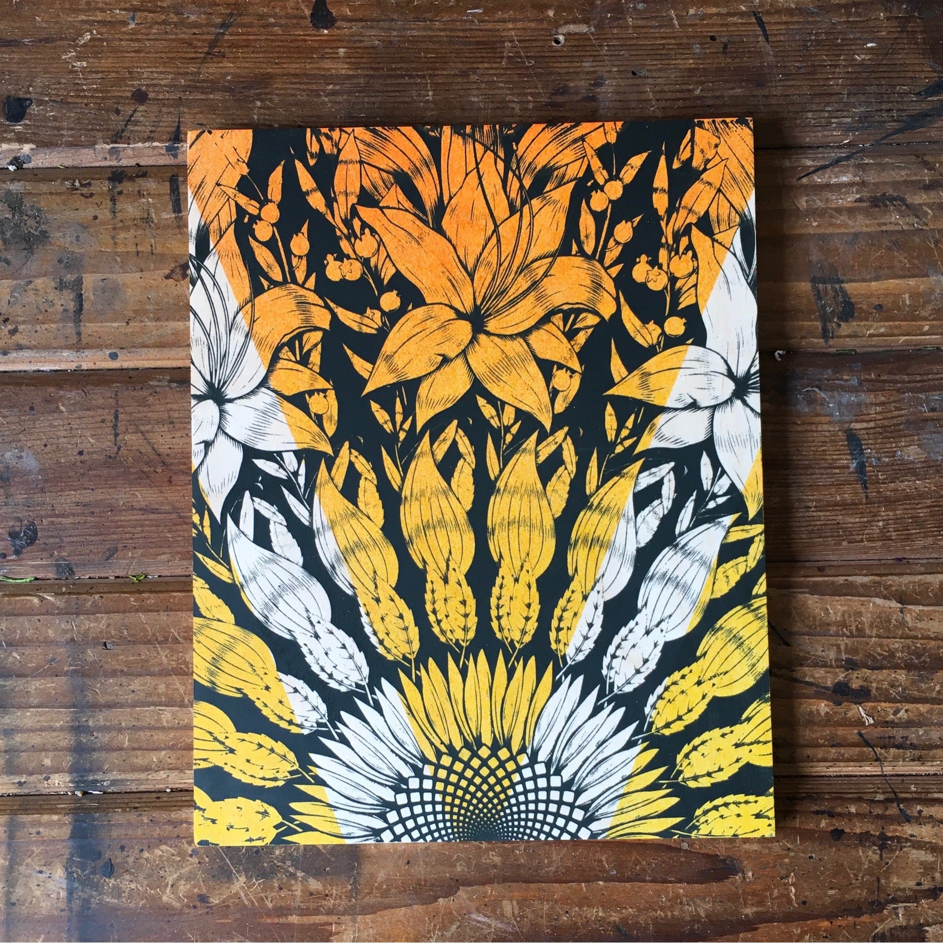 Sunflower Wood Panel Print | Gemini Handmade